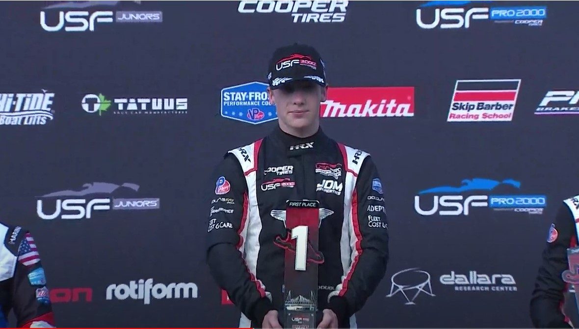 Jacob Douglas takes maiden USF2000 victory - VelocityNews